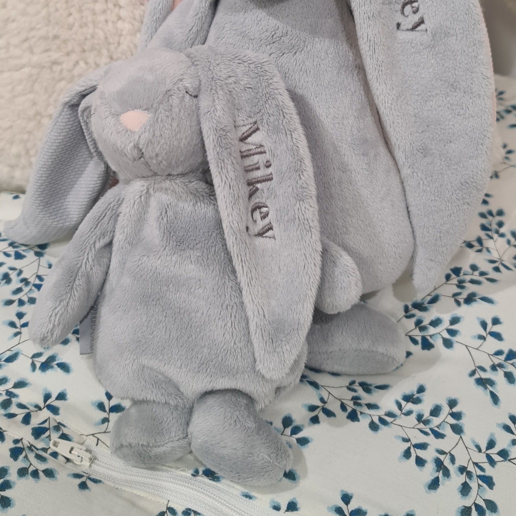 Personalised Moonie Sensory Cuddle Bunny - Silver